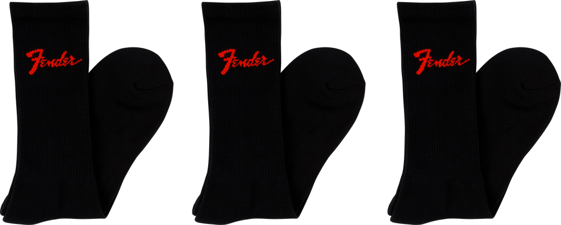 Classic Fender® Logo Crew Socks, 3-Pack